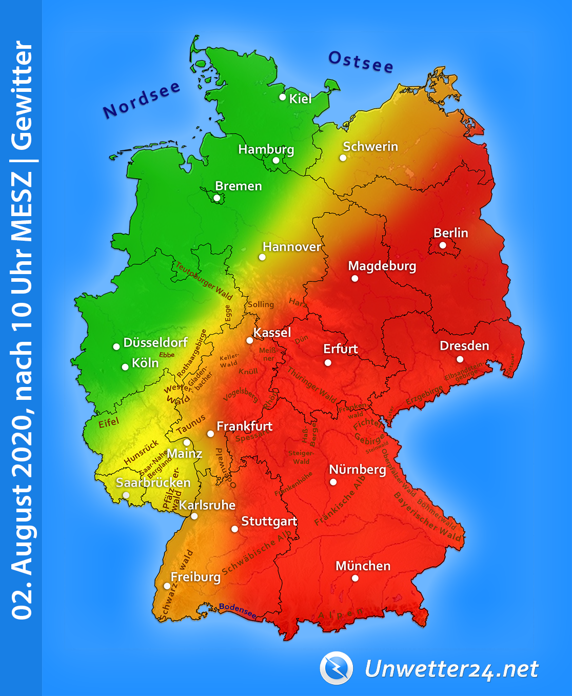 Unwettergefahr: Hier kracht es am Sonntag! - Unwetter24.net