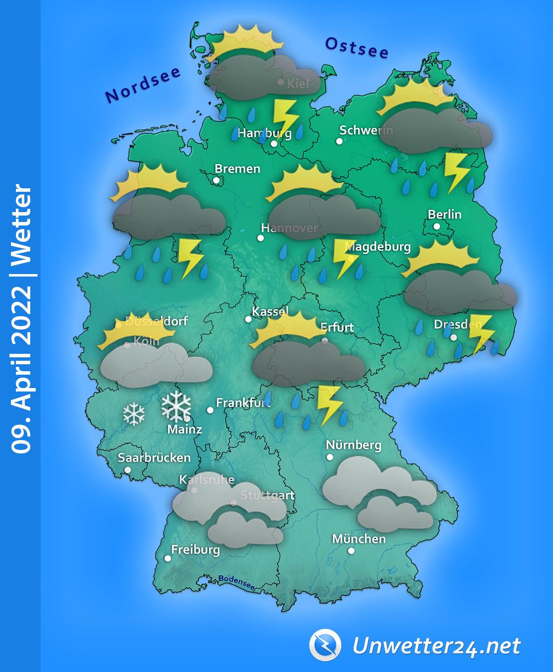 Wintergewitter mit Schnee und Graupel am Samstag - Unwetter24.net