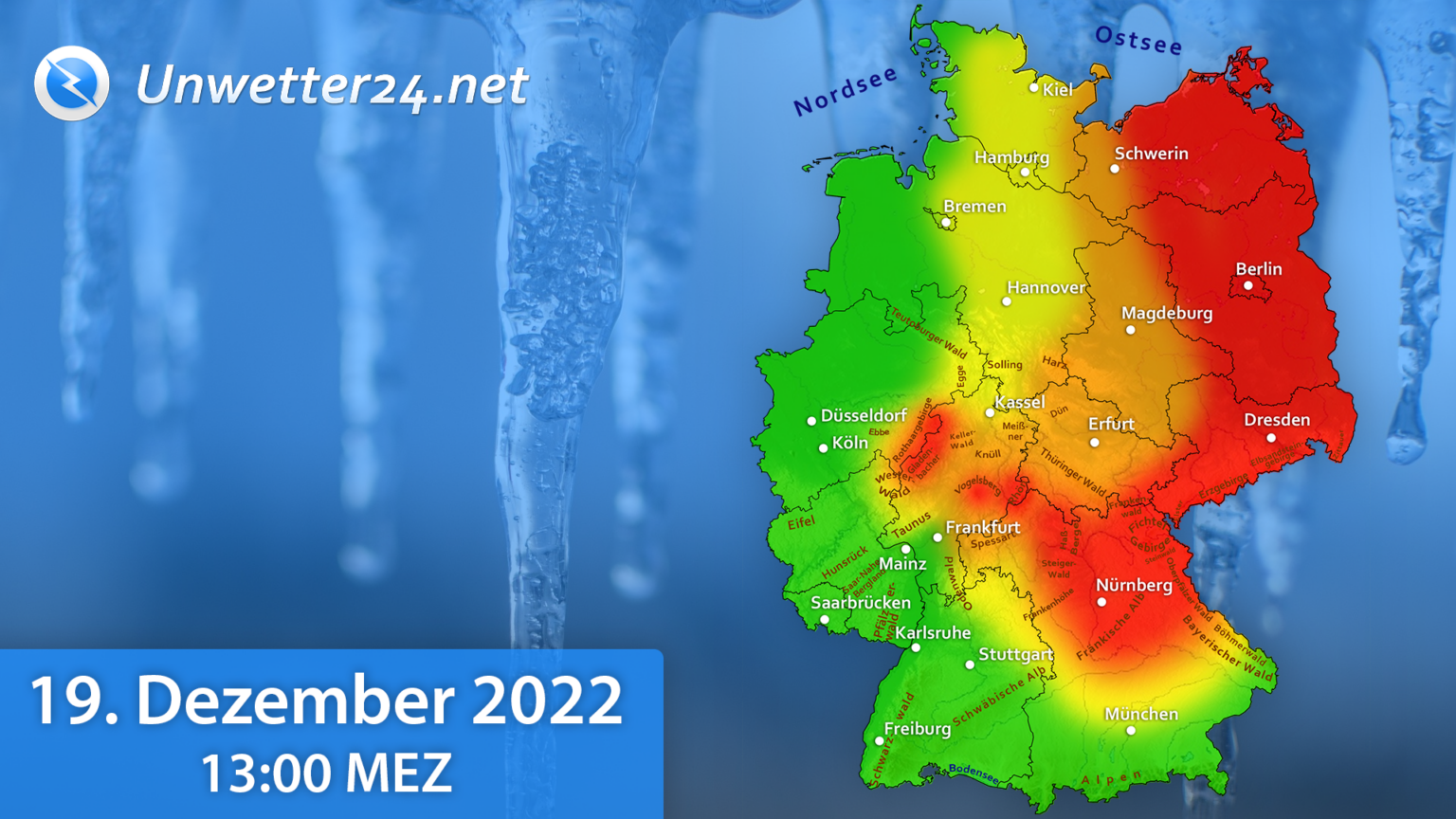 Glatteis: Hier besteht ab Sonntag Unwettergefahr! - Unwetter24.net
