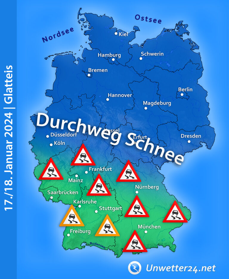 Tief "Gertrud": Unwettergefahr durch Schnee und Eis im Tiefland! - Unwetter24.net
