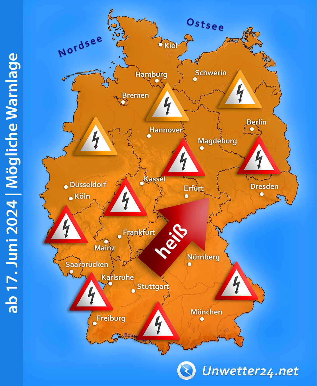 Kommende Woche: Zahlreiche Schwergewitter sind möglich - Unwetter24.net