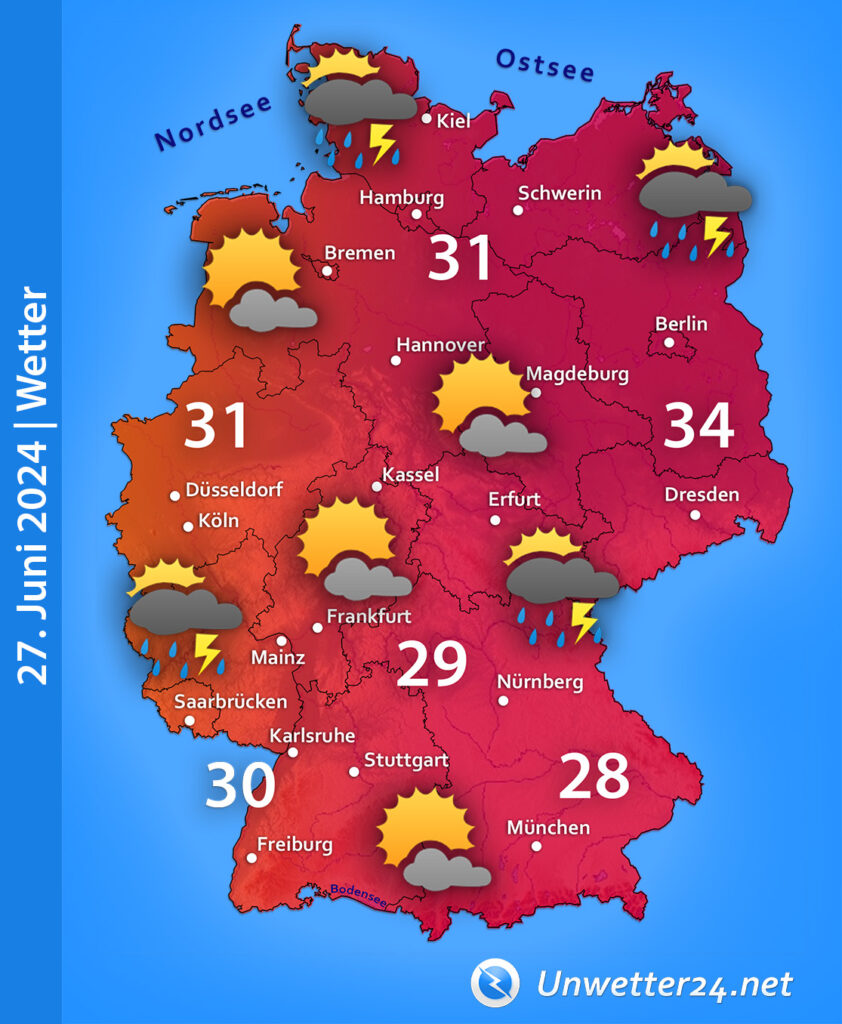 Hitzewelle: Woche verläuft mit Werten von über 30 Grad - Unwetter24.net