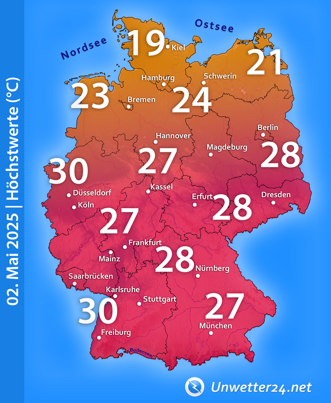 30 Grad am langen Maiwochenende? - Unwetter24.net