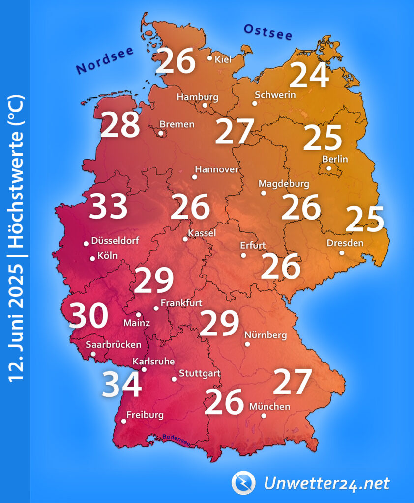 Knapp 35 Grad möglich: Kommende Woche wird heiß - Unwetter24.net